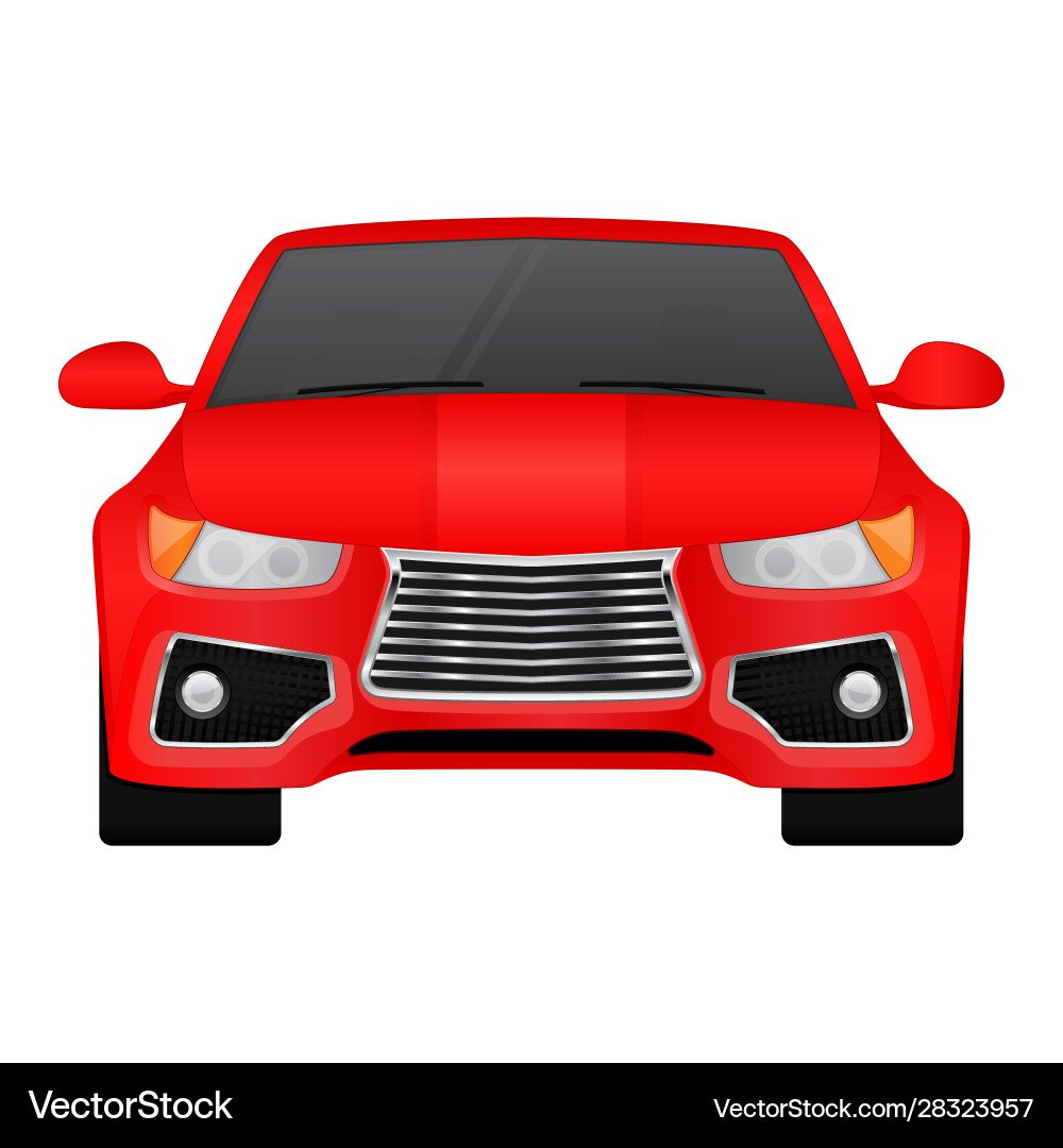 Red car front view Royalty Free Vector Image - VectorStock