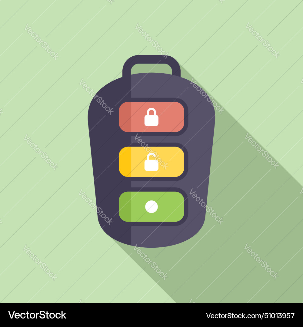 Safe chip control icon flat transport Royalty Free Vector