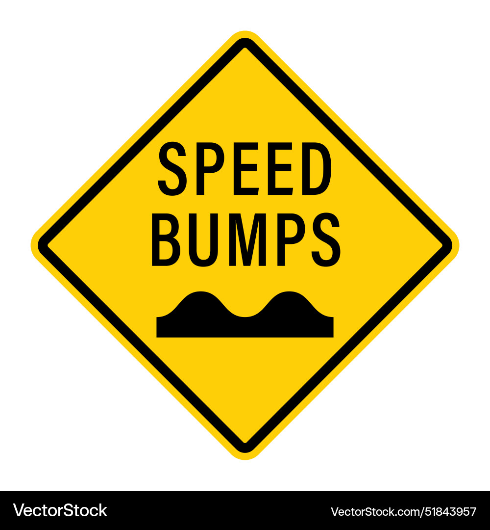 Speed bumps warning road signs Royalty Free Vector Image