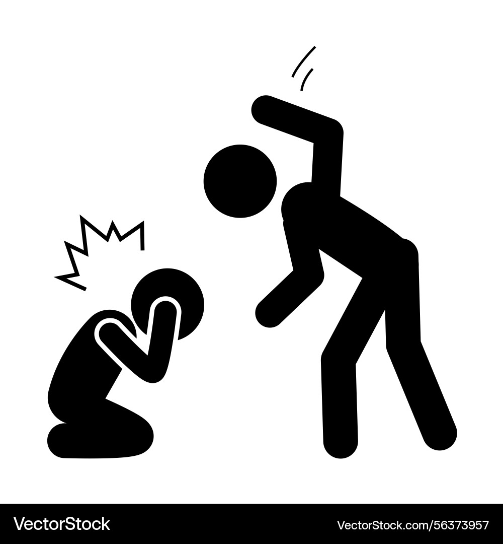 Violence man icons victim Royalty Free Vector Image