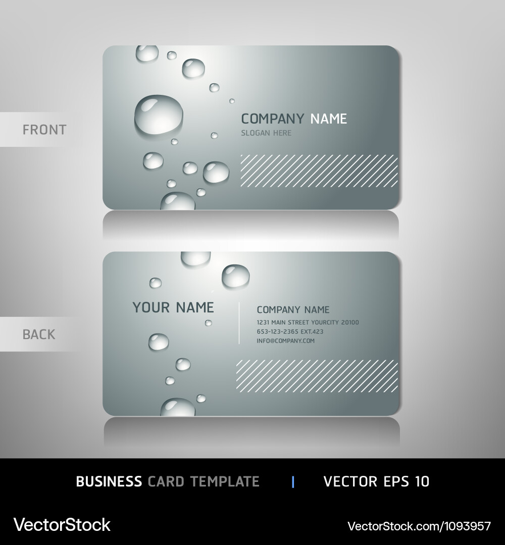 Water Drop Business Card Royalty Free Vector Image