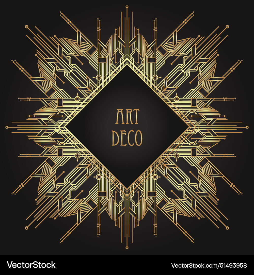 Art deco vintage gold and silver design element Vector Image