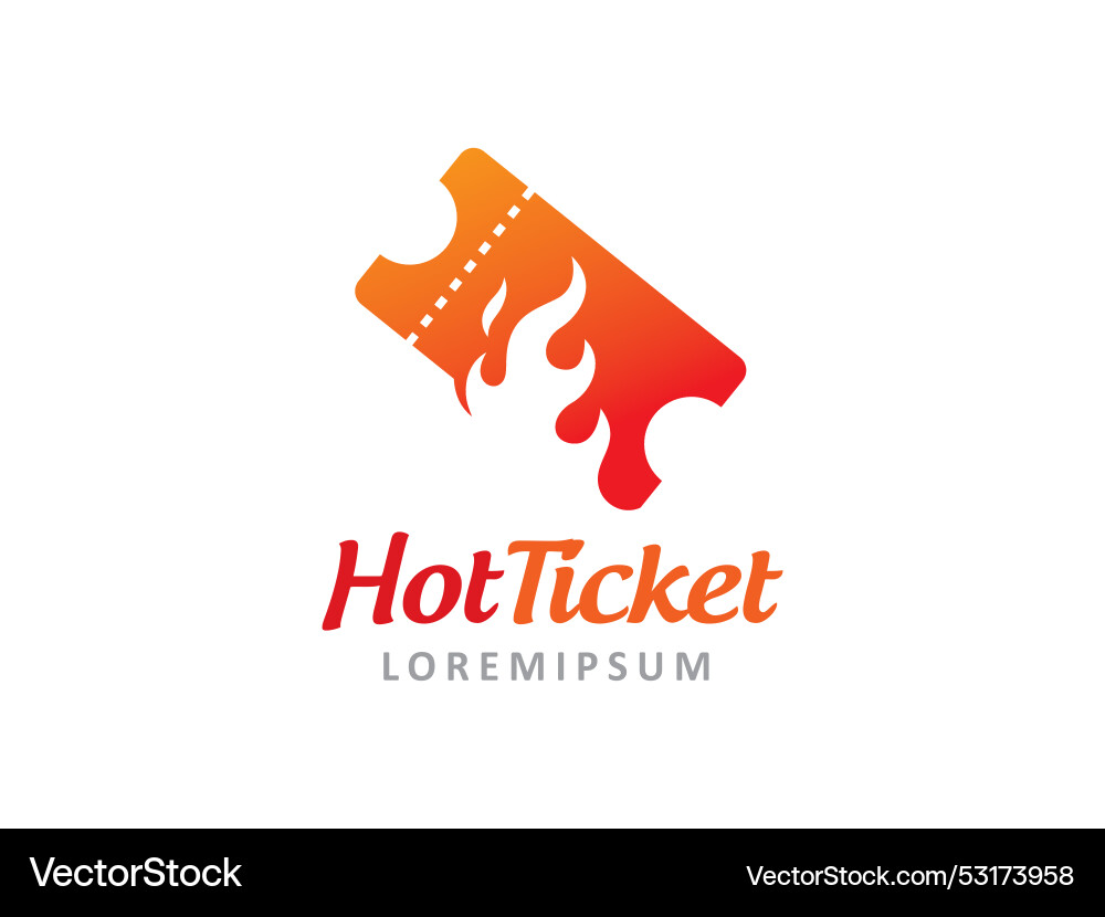Hot ticket logo symbol or icon template Royalty Free Vector