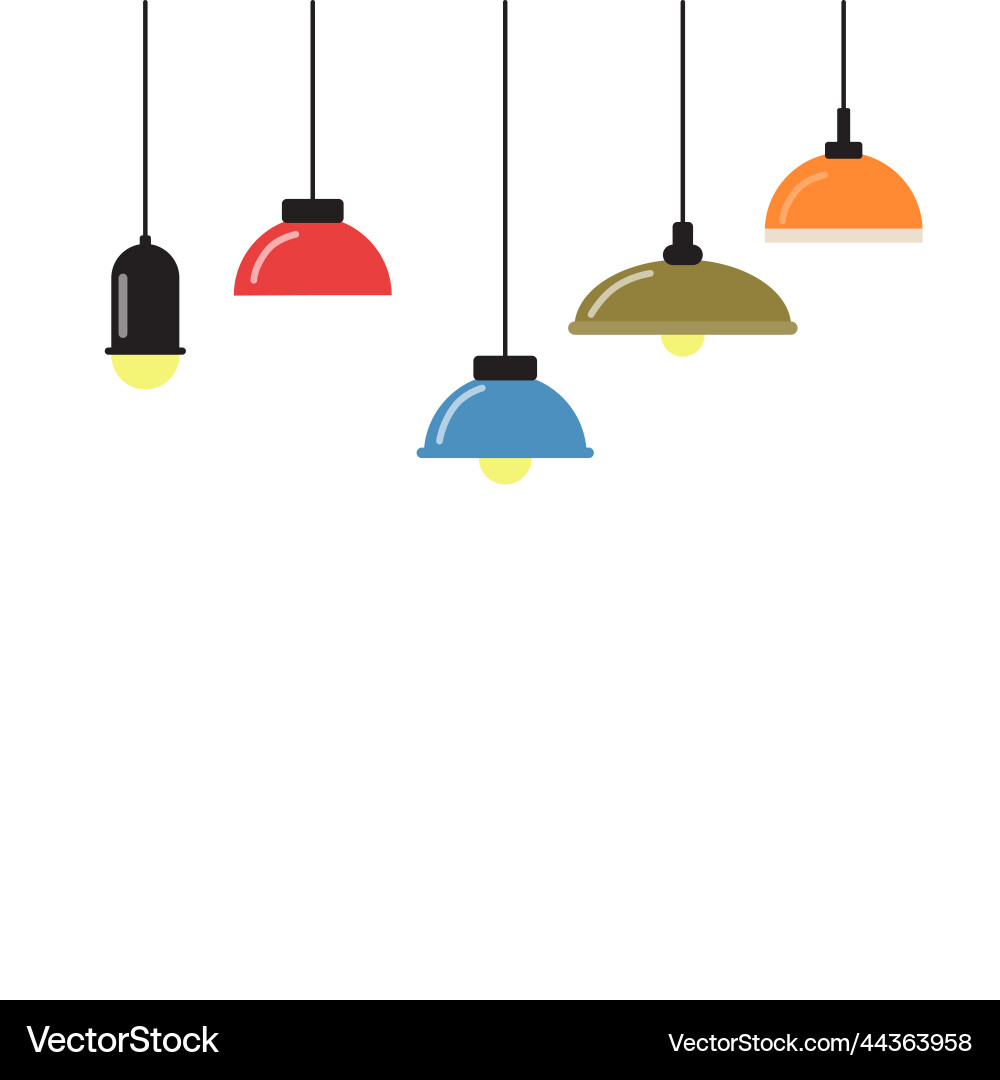 Light bulbs modern lamps interior decoration Vector Image