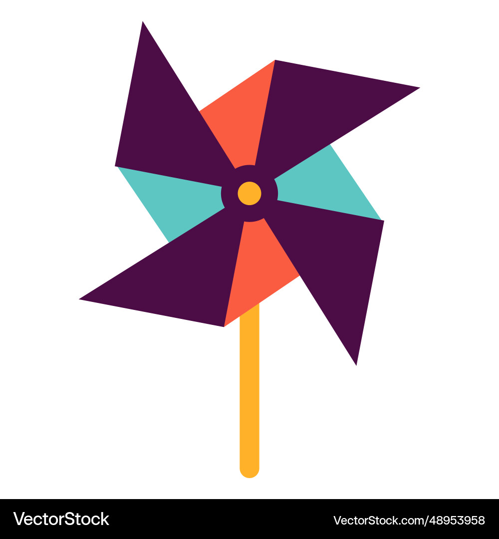 Pinwheel toy flat Royalty Free Vector Image - VectorStock