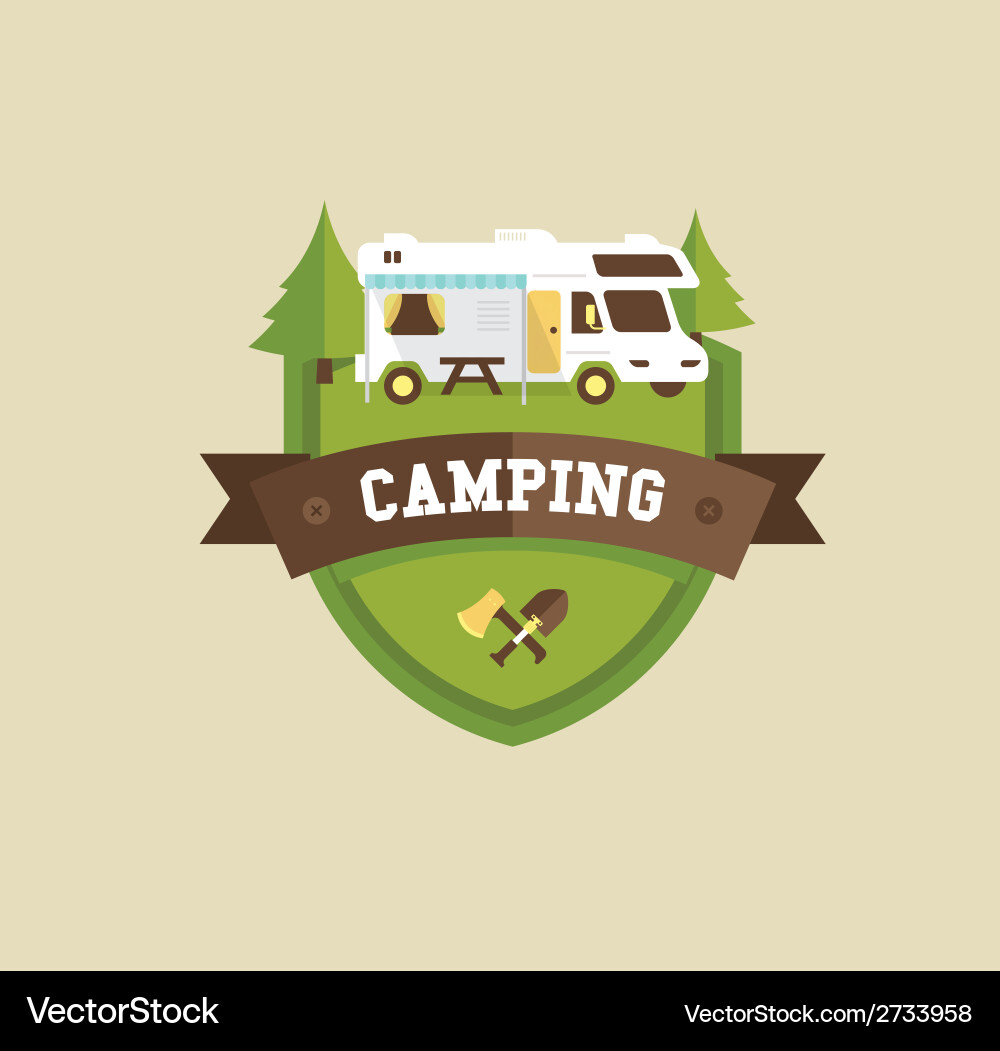 Rv camping Royalty Free Vector Image - VectorStock