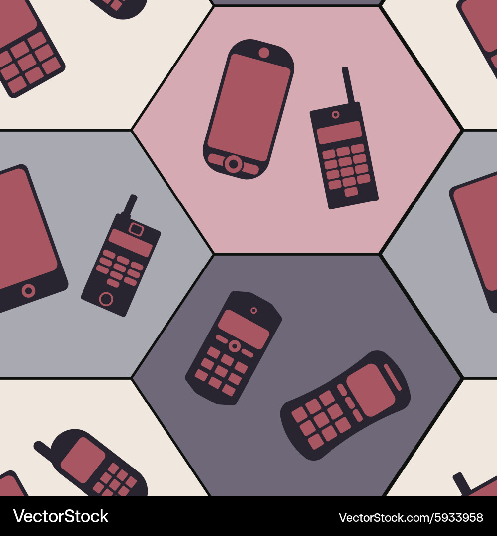Seamless background with mobile phones Royalty Free Vector