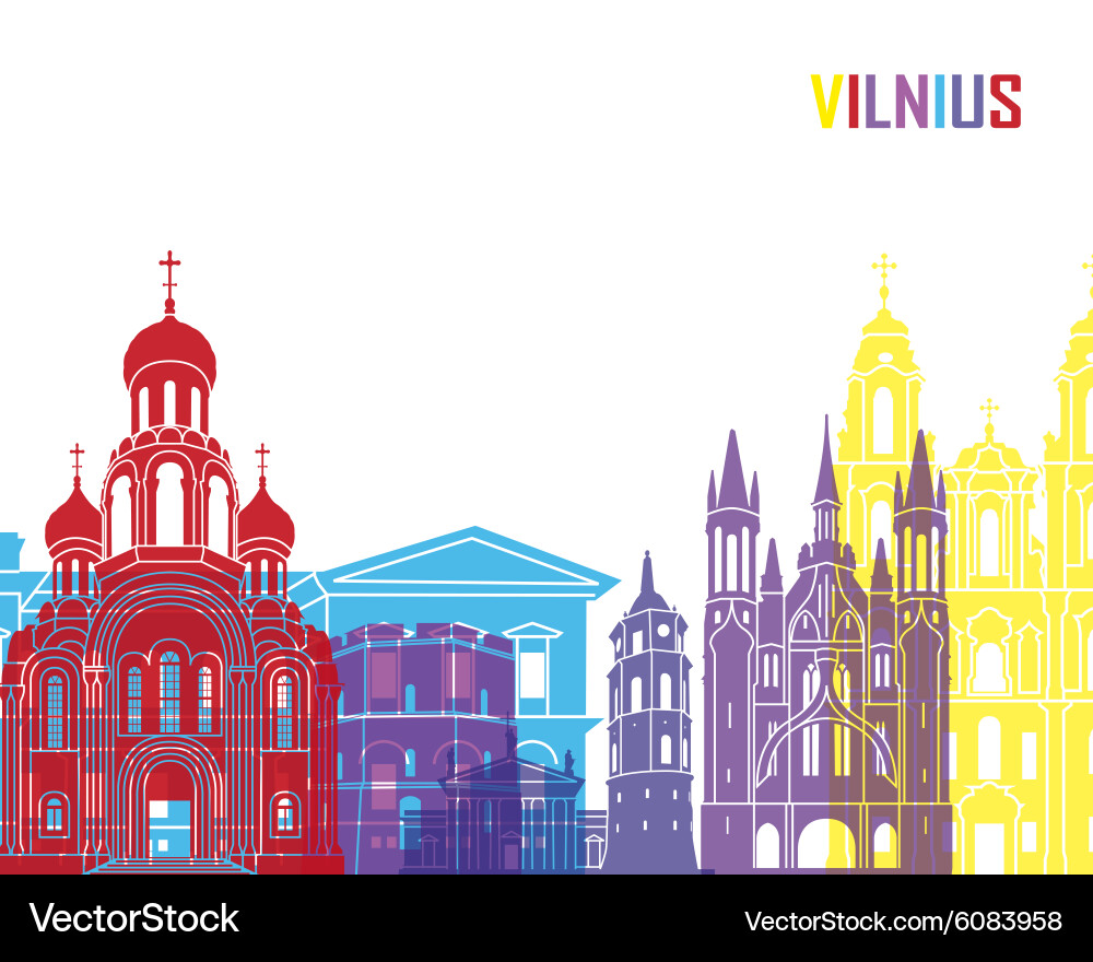 Vilnius skyline pop Royalty Free Vector Image - VectorStock