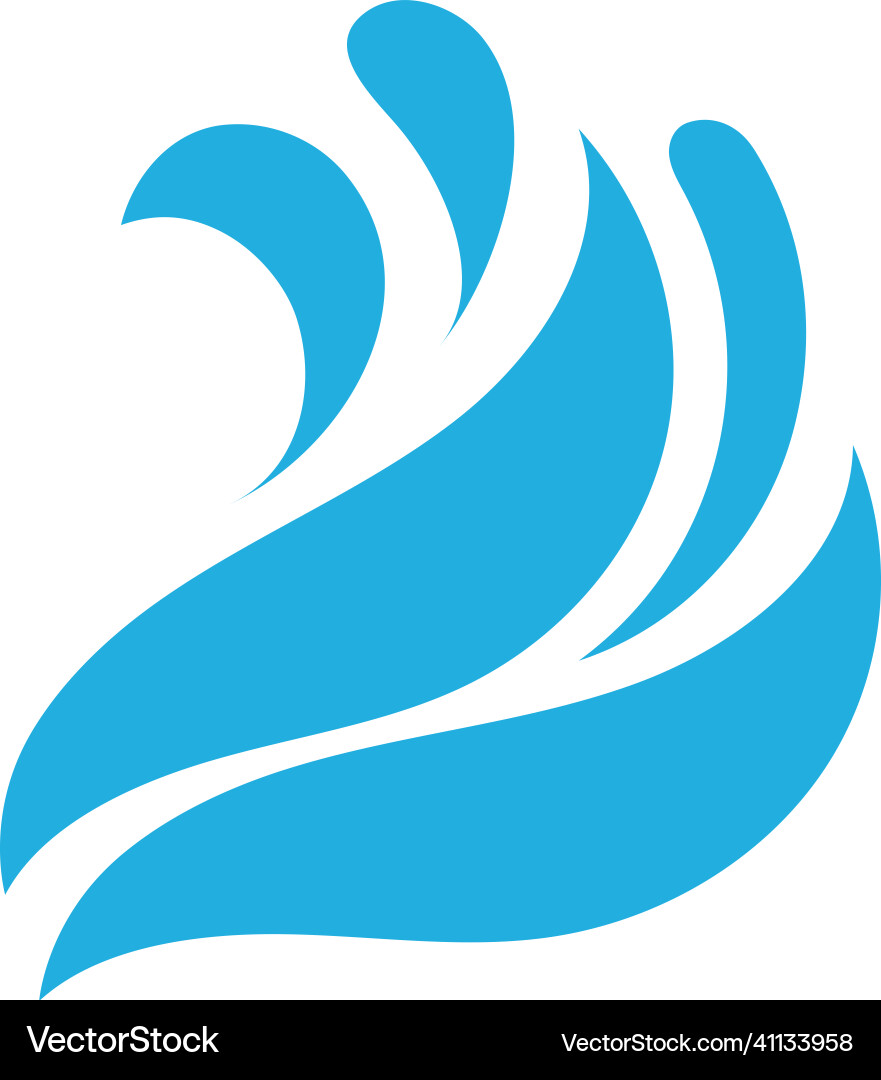 Water splash symbol blue curve with liquid Vector Image