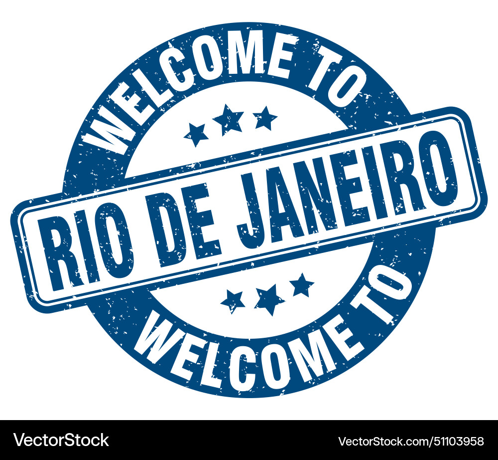 Welcome to rio de janeiro stamp Royalty Free Vector Image