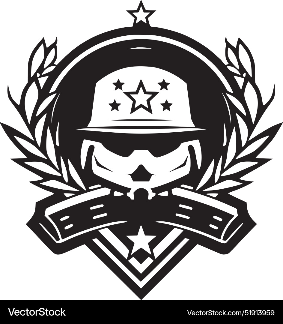 Army - minimalist and flat logo Royalty Free Vector Image