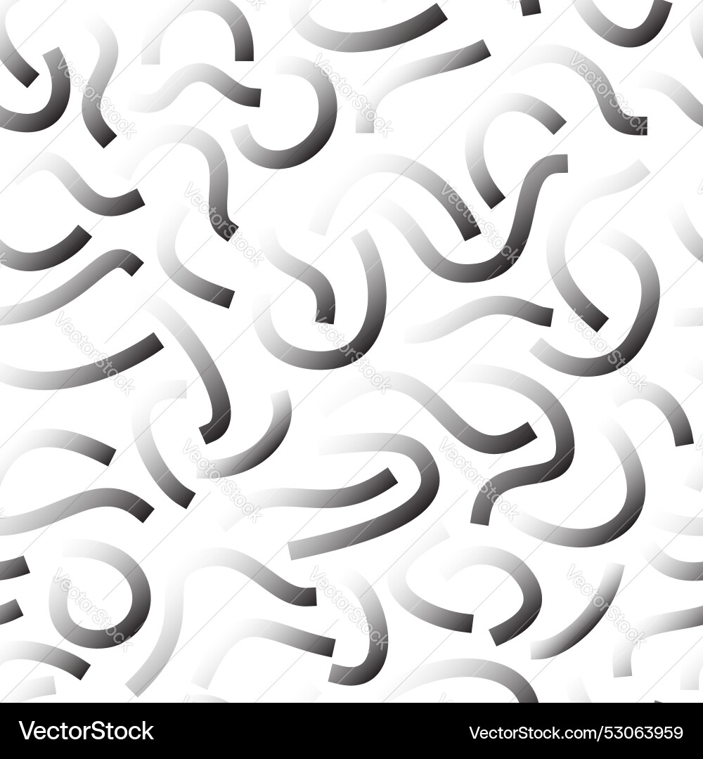 Black and white gradient curved lines isolated Vector Image