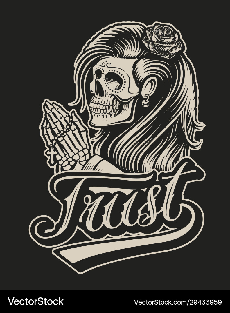 Chicano Praying Skeleton Royalty Free Vector Image