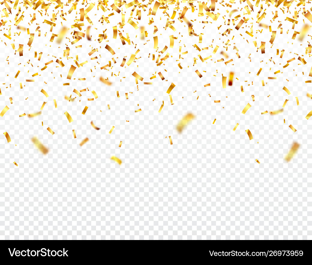 Christmas golden confetti falling shiny glitter Vector Image