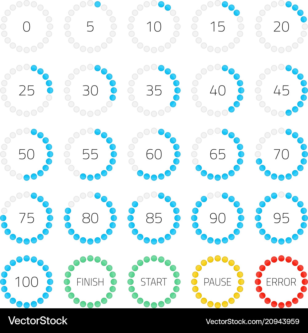 Dot round progress bar Royalty Free Vector Image