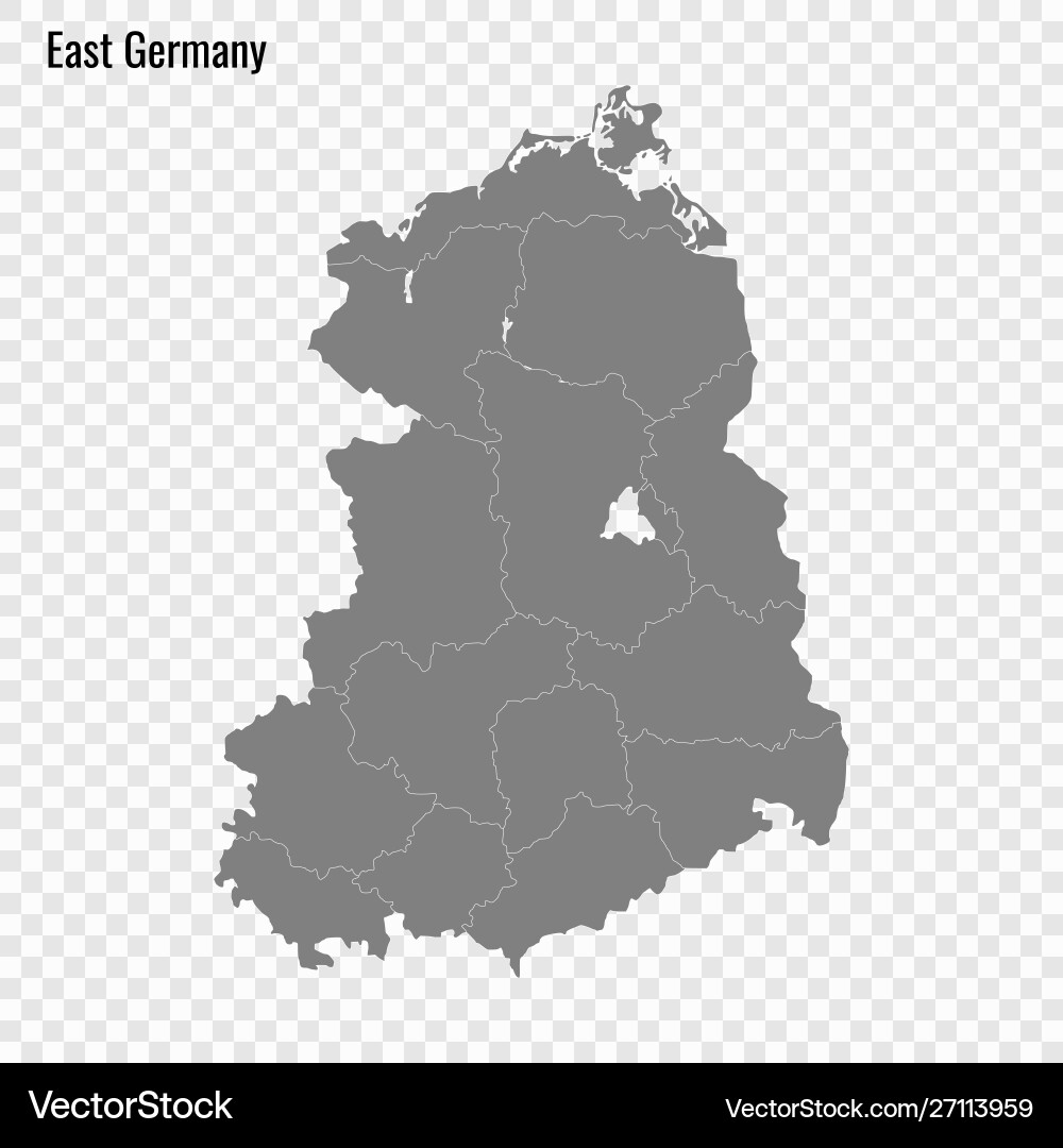 East Germany Map Royalty Free Vector Image - VectorStock