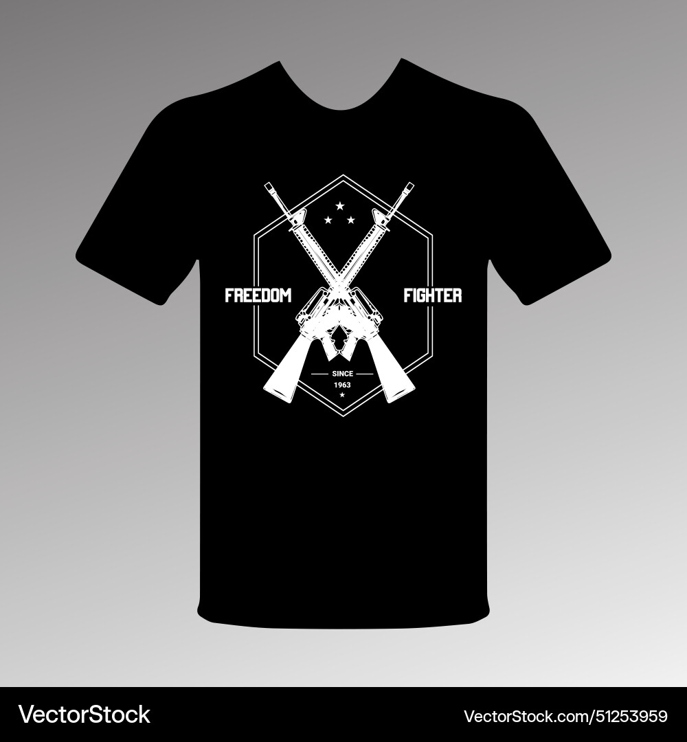 Freedom fighter t shirt design Royalty Free Vector Image