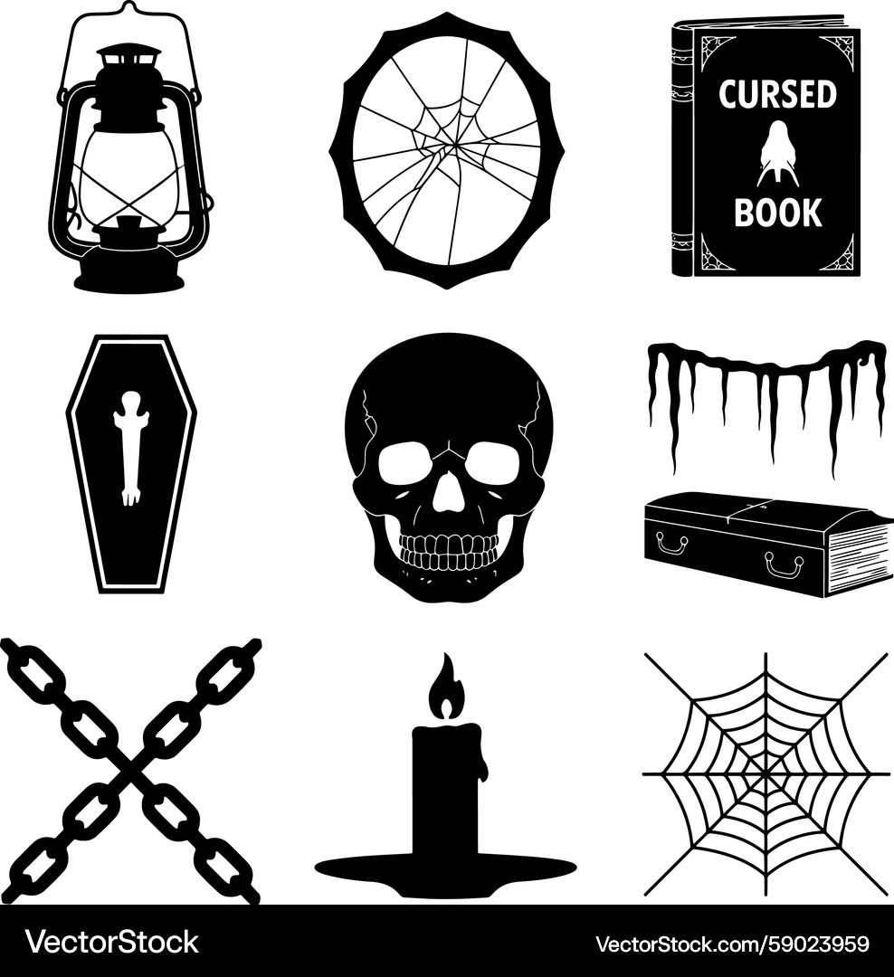 Gothic Halloween Icons Royalty Free Vector Image