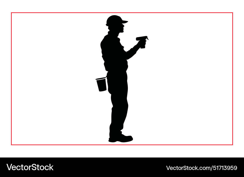House painter silhouette Royalty Free Vector Image