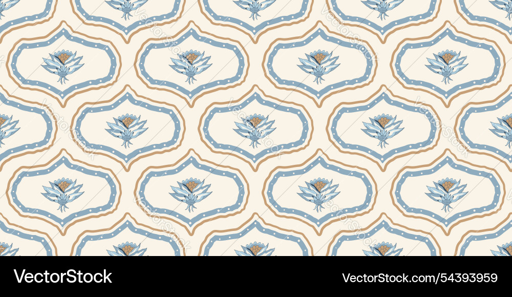 Indian chintz ogee seamless pattern modern flower Vector Image
