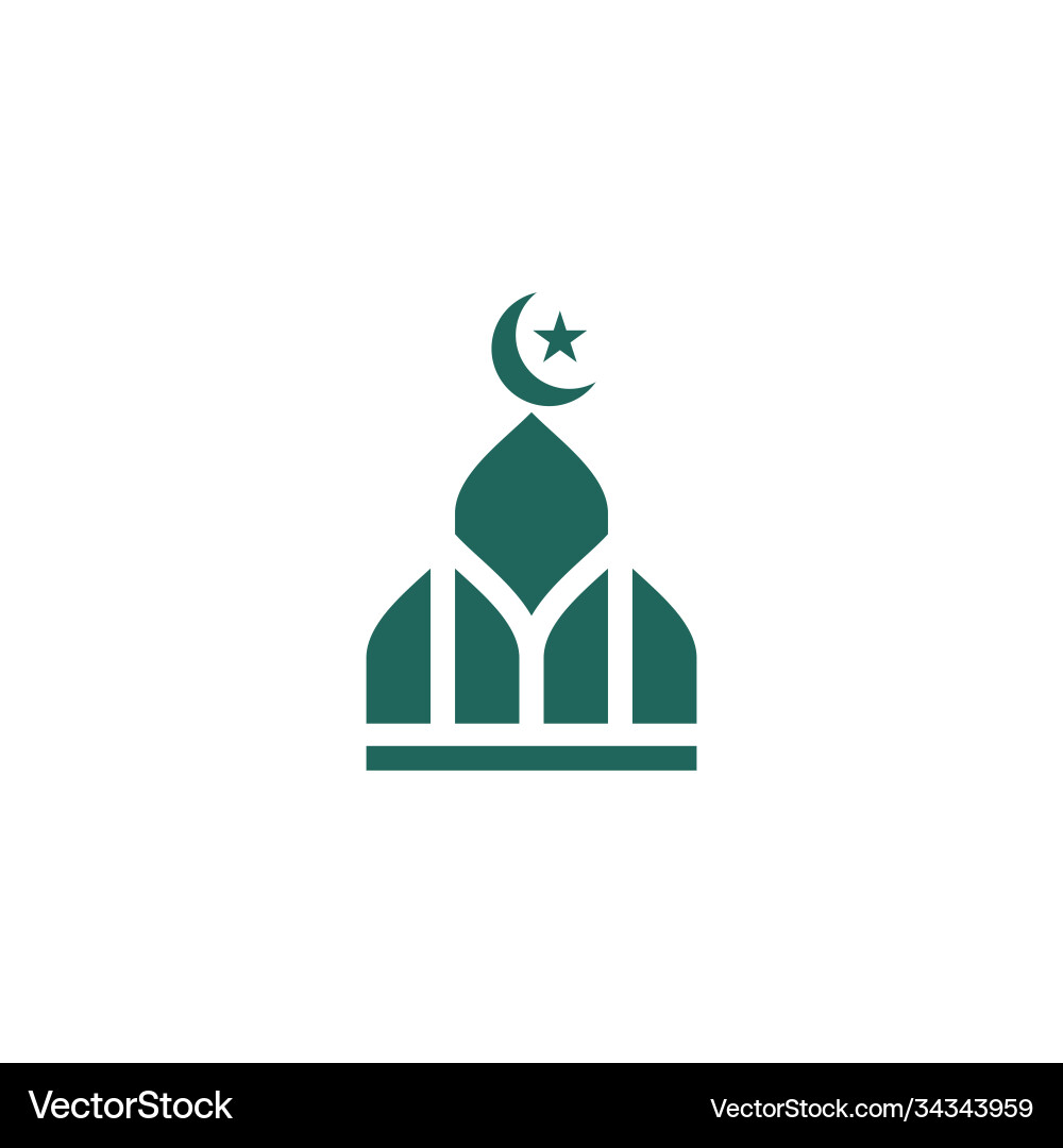 Islamic school icon design Royalty Free Vector Image
