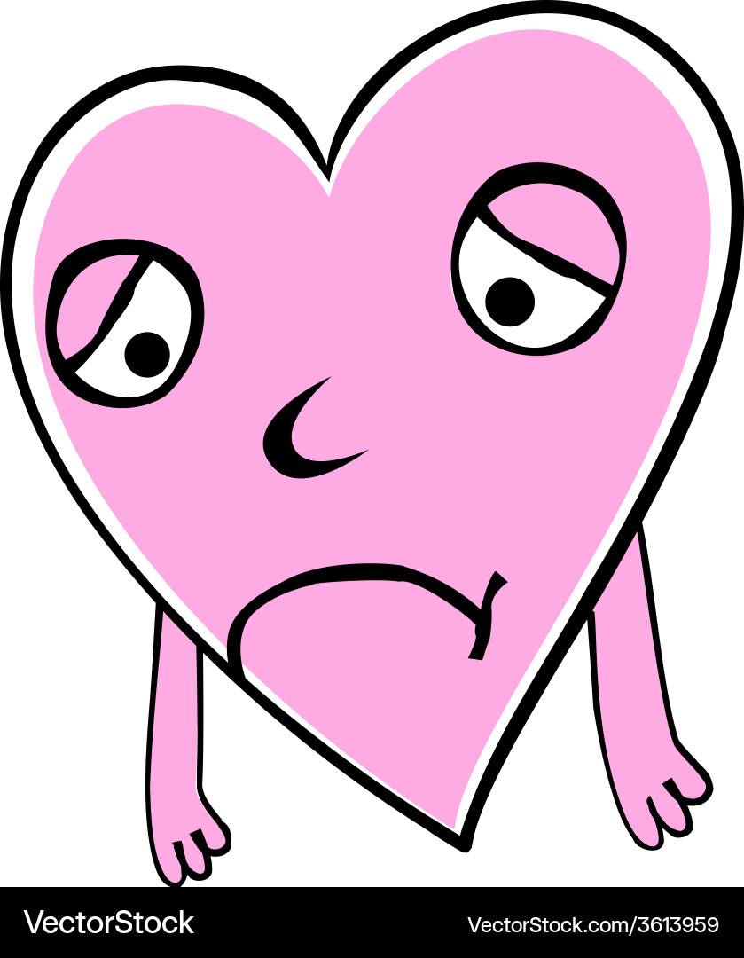 Sad heart Royalty Free Vector Image - VectorStock