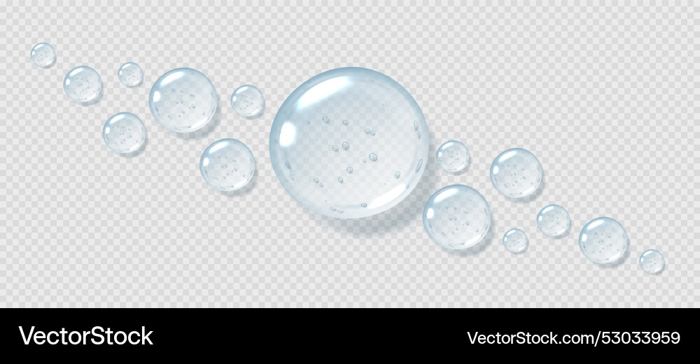 Serum drops clear gel droplets realistic glossy Vector Image