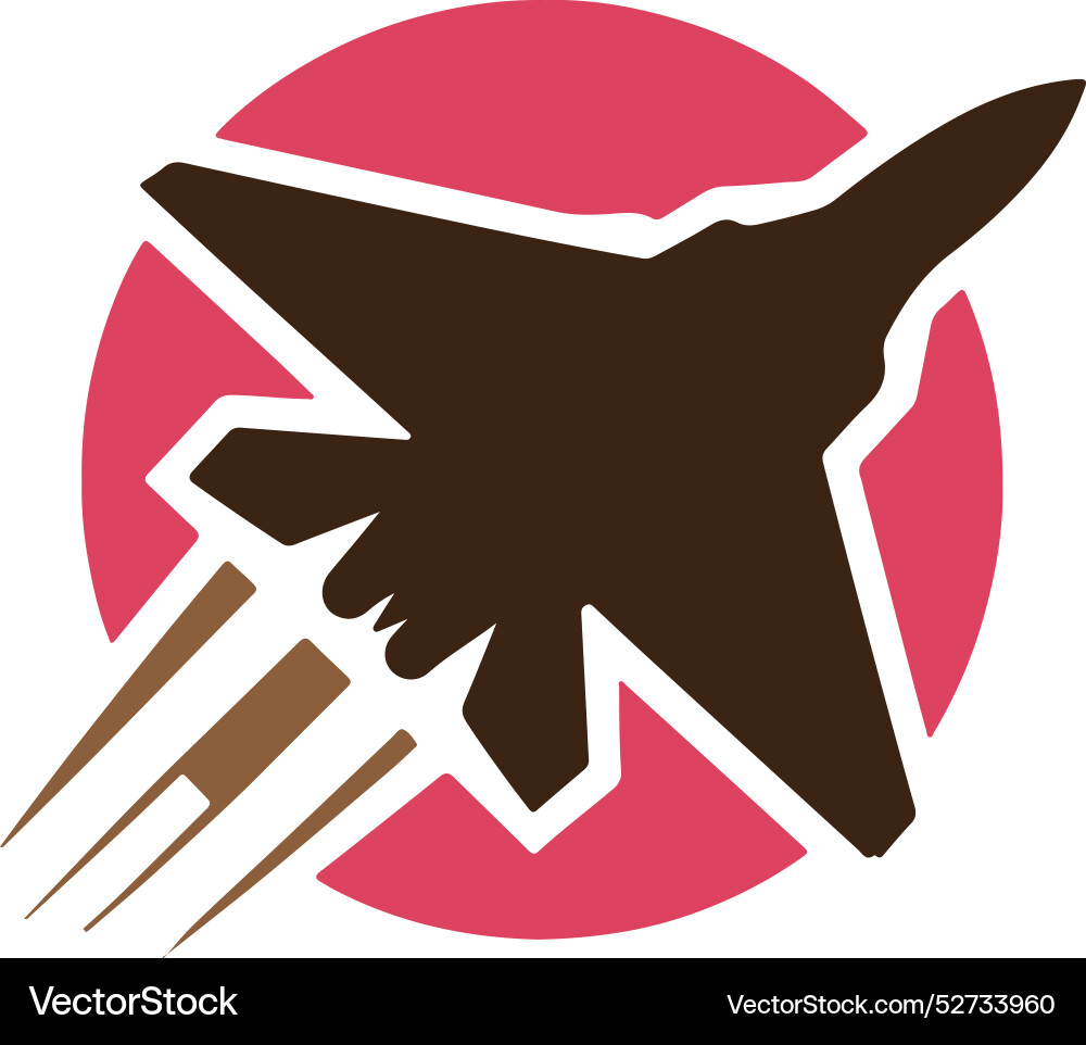 A fighter jet flying in the sky Royalty Free Vector Image