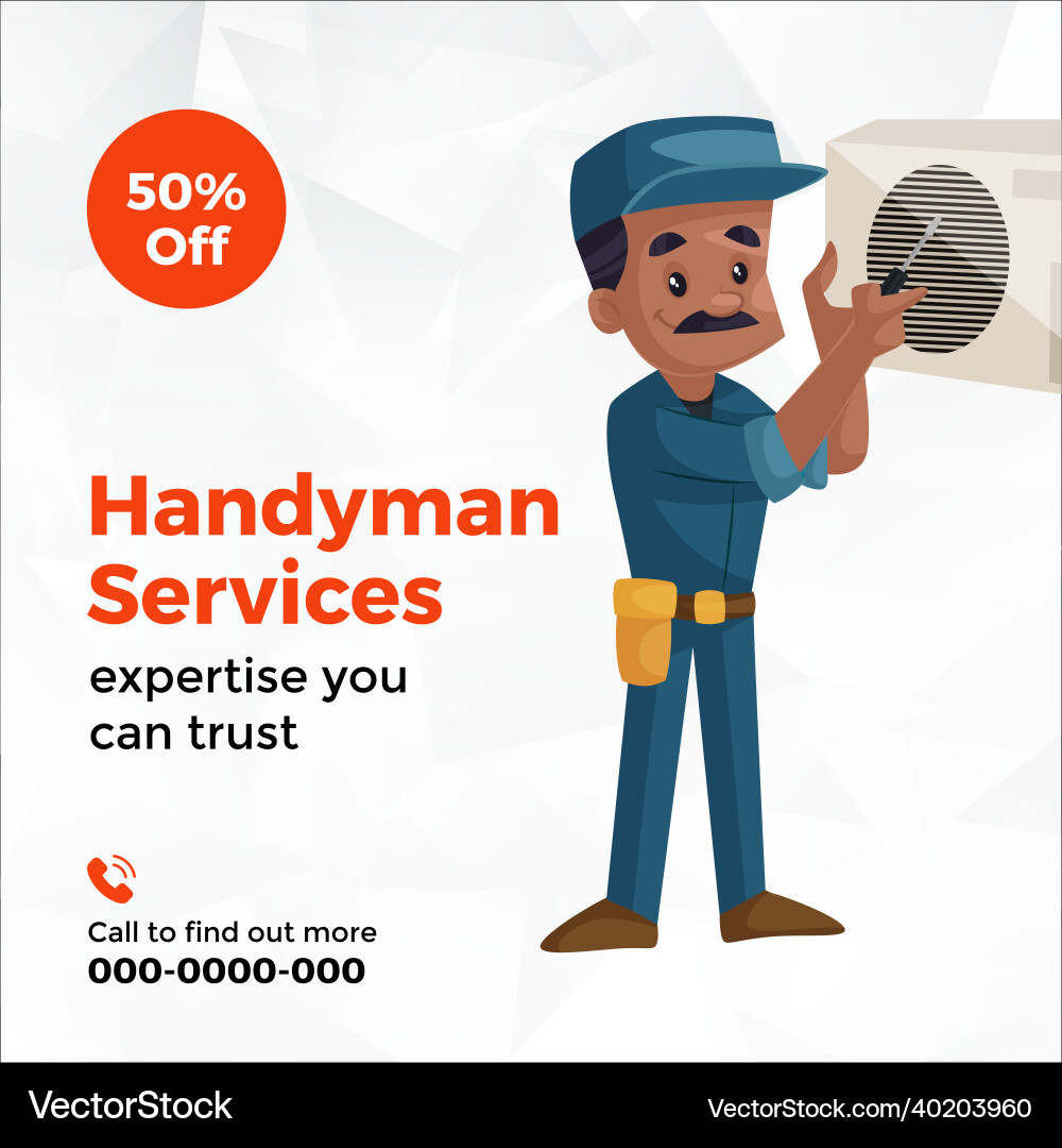 Banner design of handyman services Royalty Free Vector Image