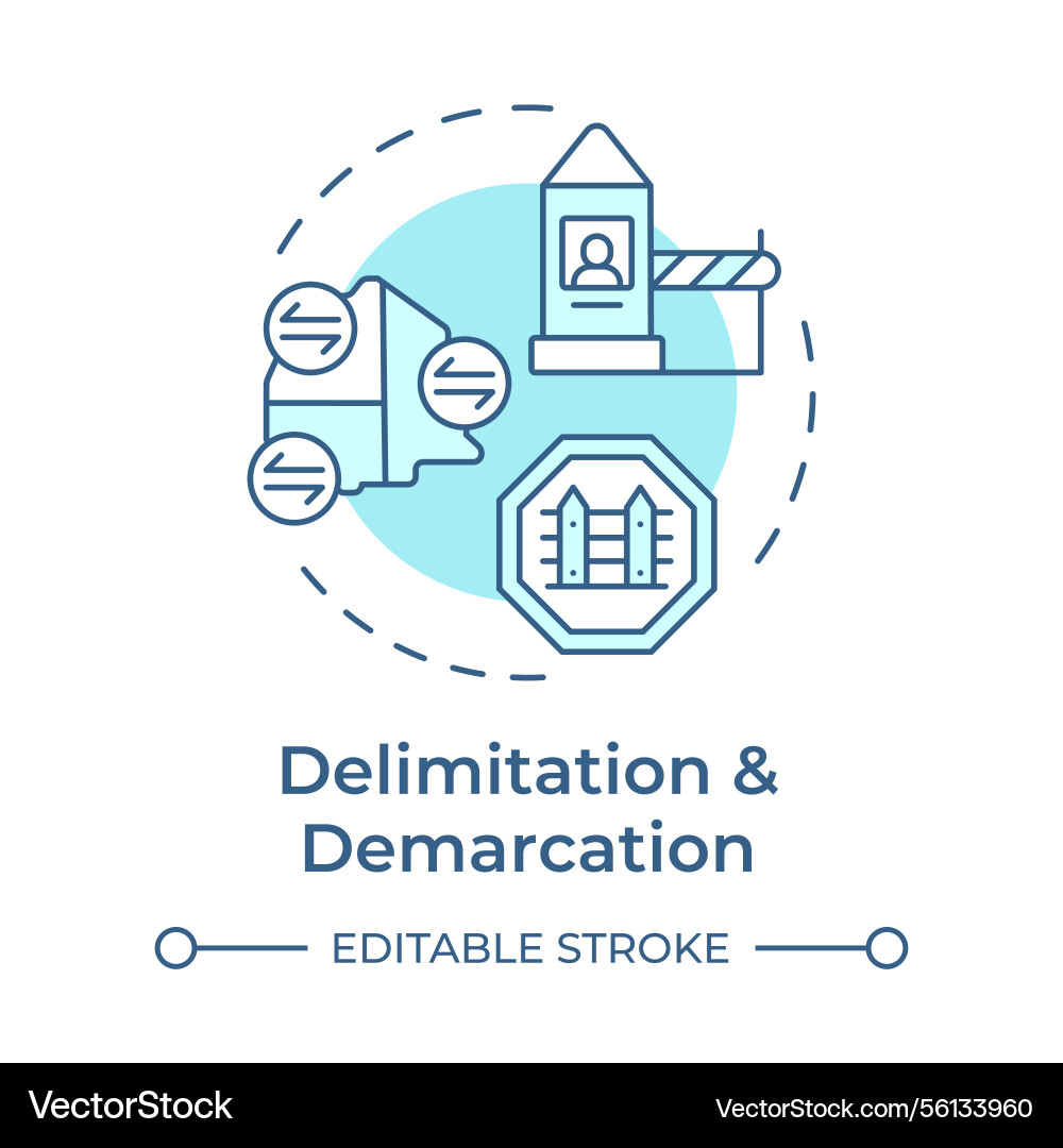 Delimitation and demarcation soft blue concept Vector Image