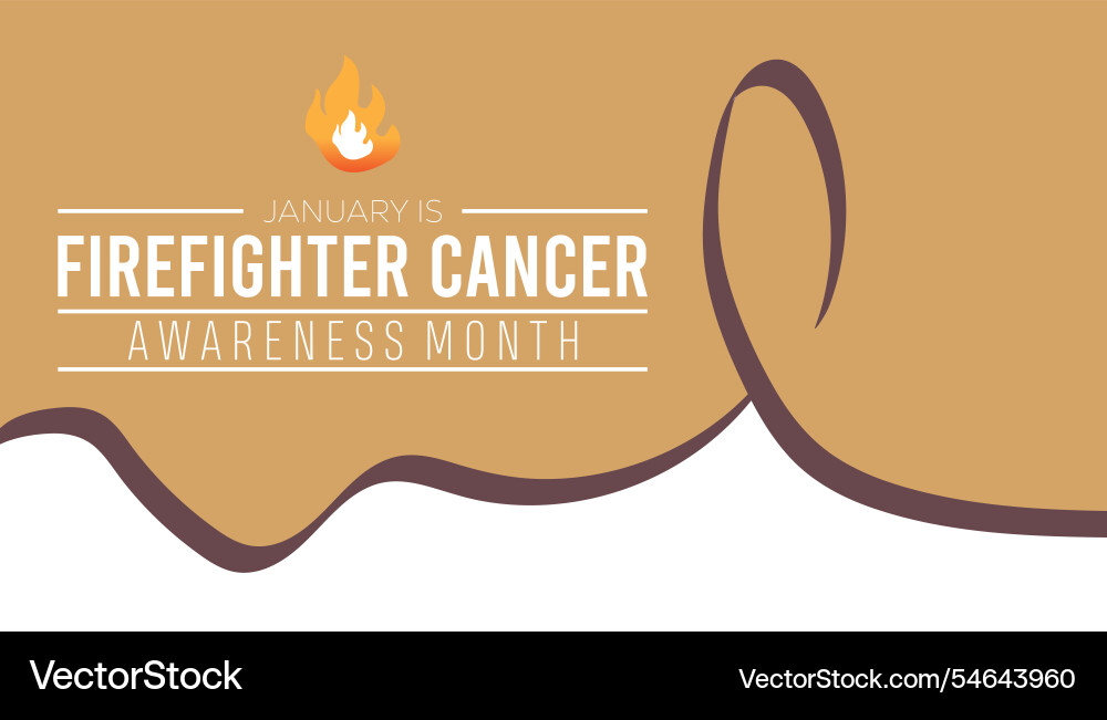 Firefighter cancer awareness month Royalty Free Vector Image