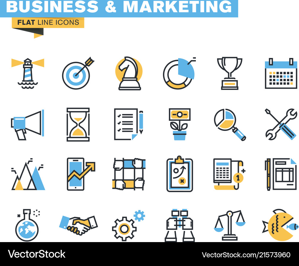 Flat line icon pack for designers and developers Vector Image