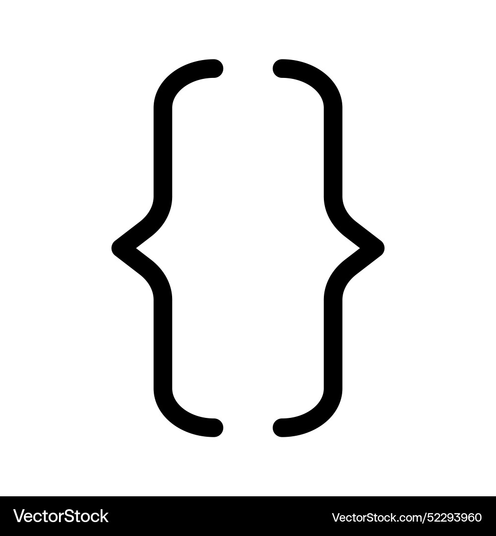Font brackets icon linear logo mark in black Vector Image