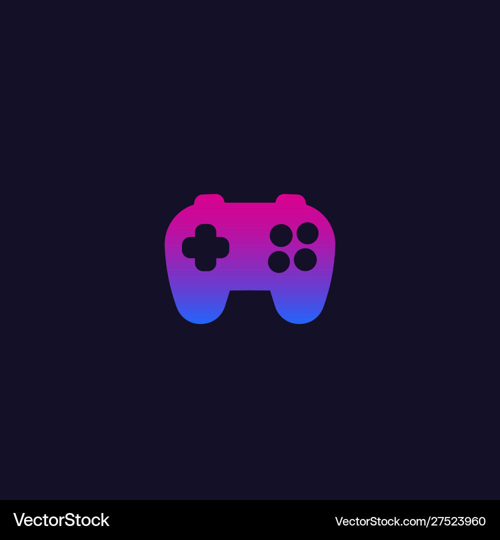 Games logo with gamepad Royalty Free Vector Image
