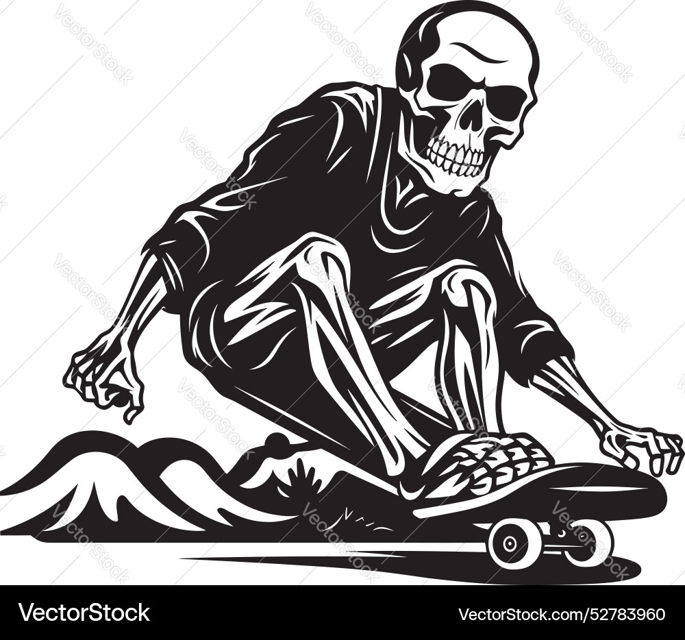 Ghost rider grim grind skateboarding skull icon Vector Image