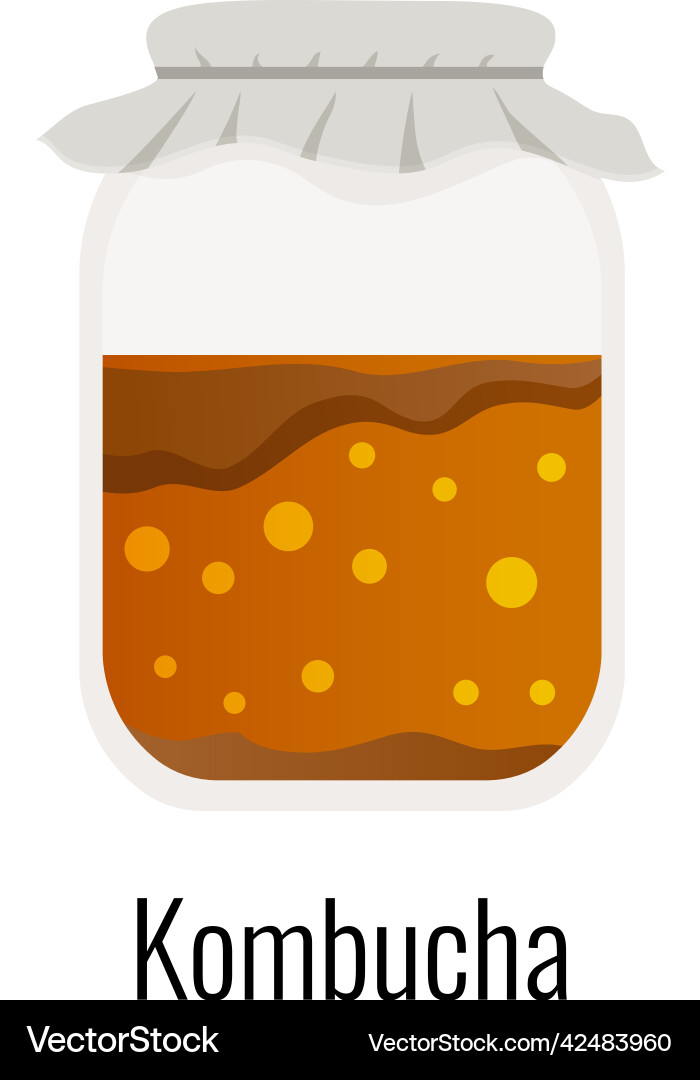 Glass can kombucha composition Royalty Free Vector Image