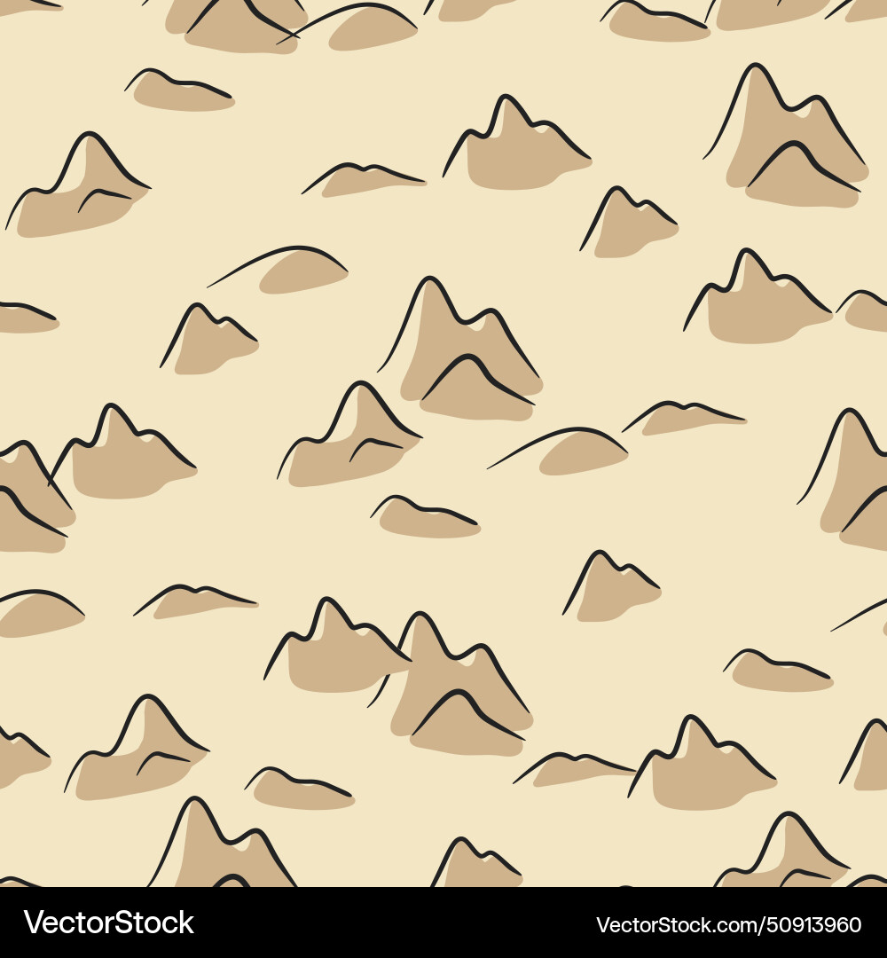 Hand drawn mountain seamless pattern landscape Vector Image