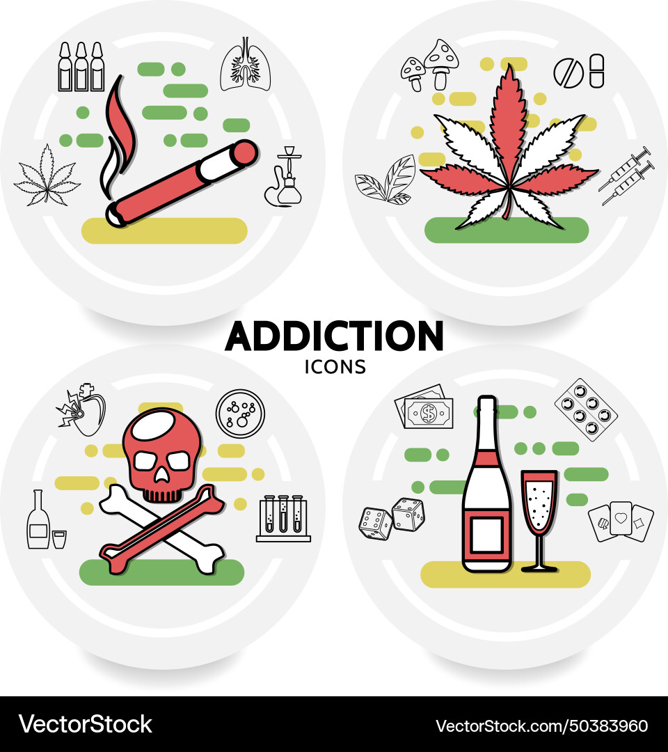 Harmful addictions concept Royalty Free Vector Image