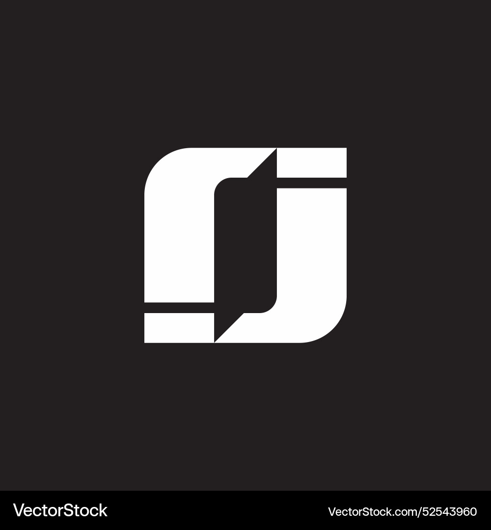 Letter roj simple round geometric logo Royalty Free Vector