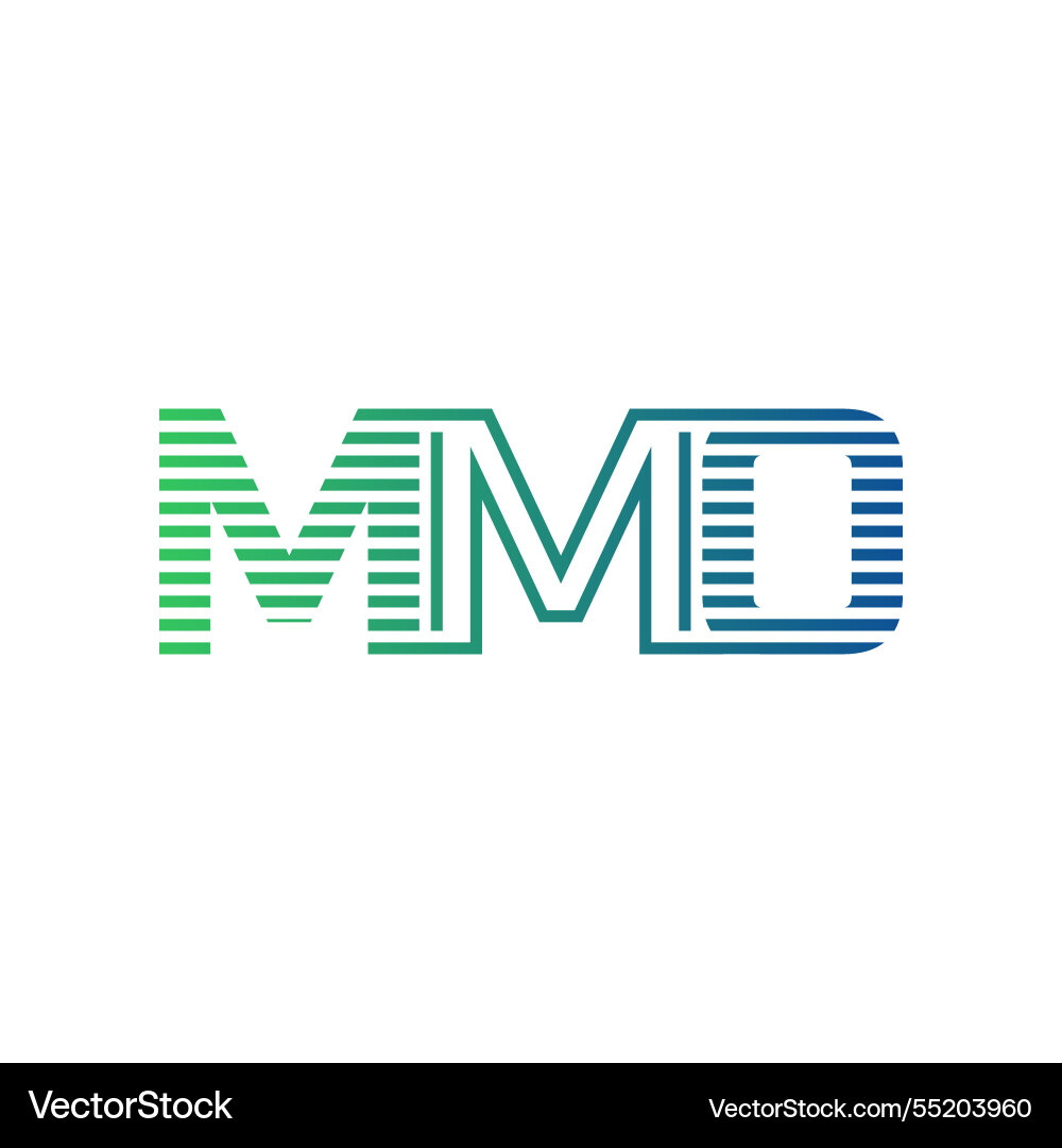 Modern mmo logo design letter minimalist Vector Image