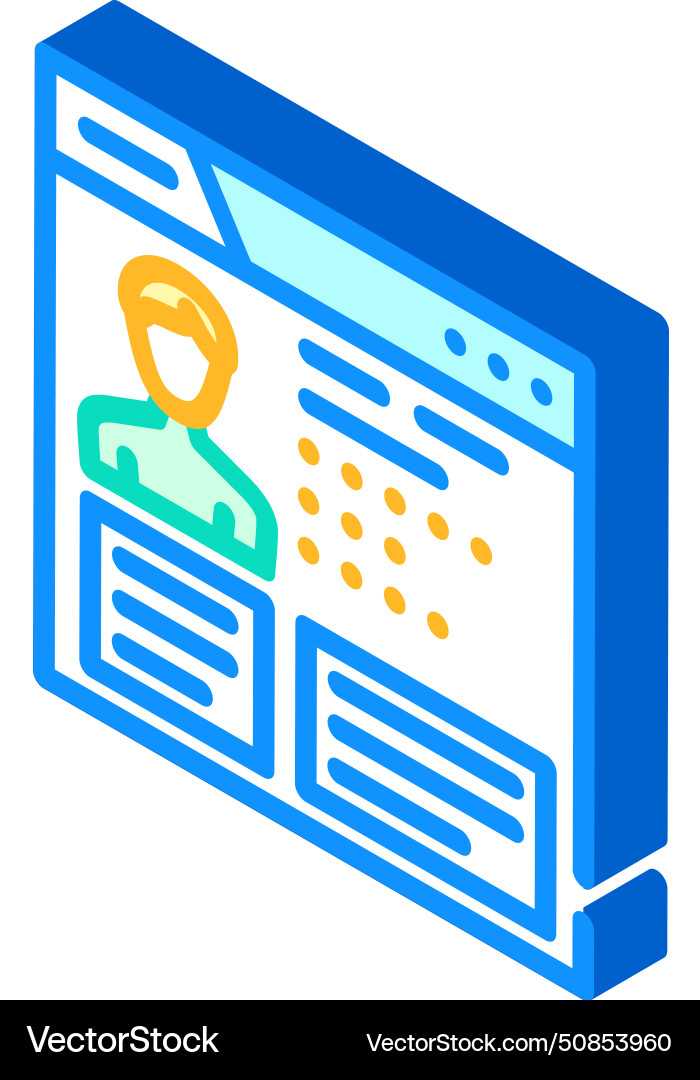 Persona ux ui design isometric icon Royalty Free Vector