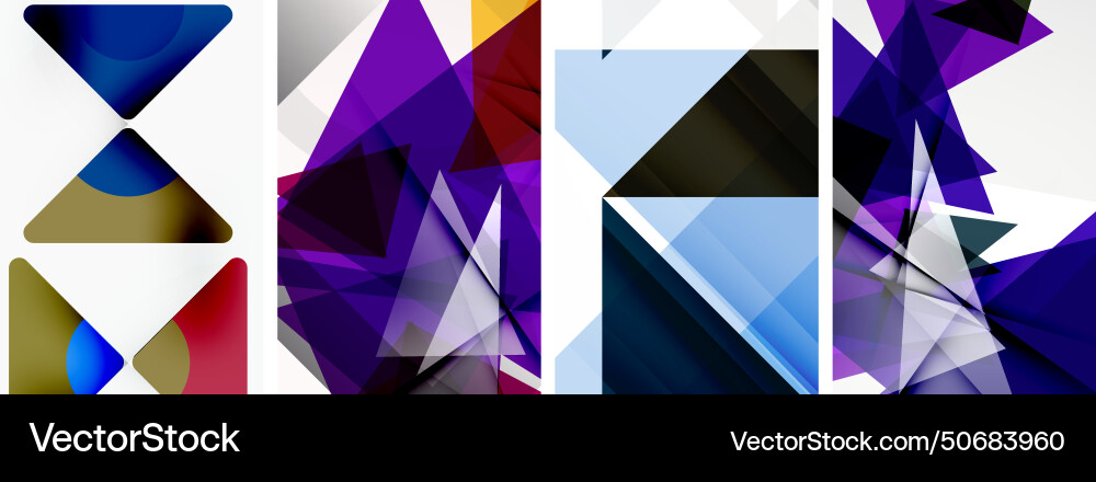 Set of abstract random triangle composition Vector Image