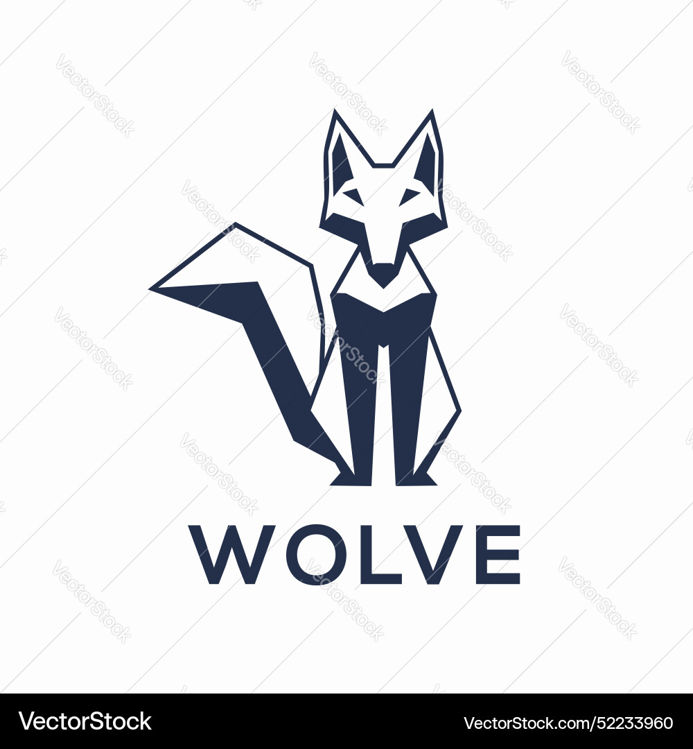 Wolfe logo design concept creative Royalty Free Vector Image