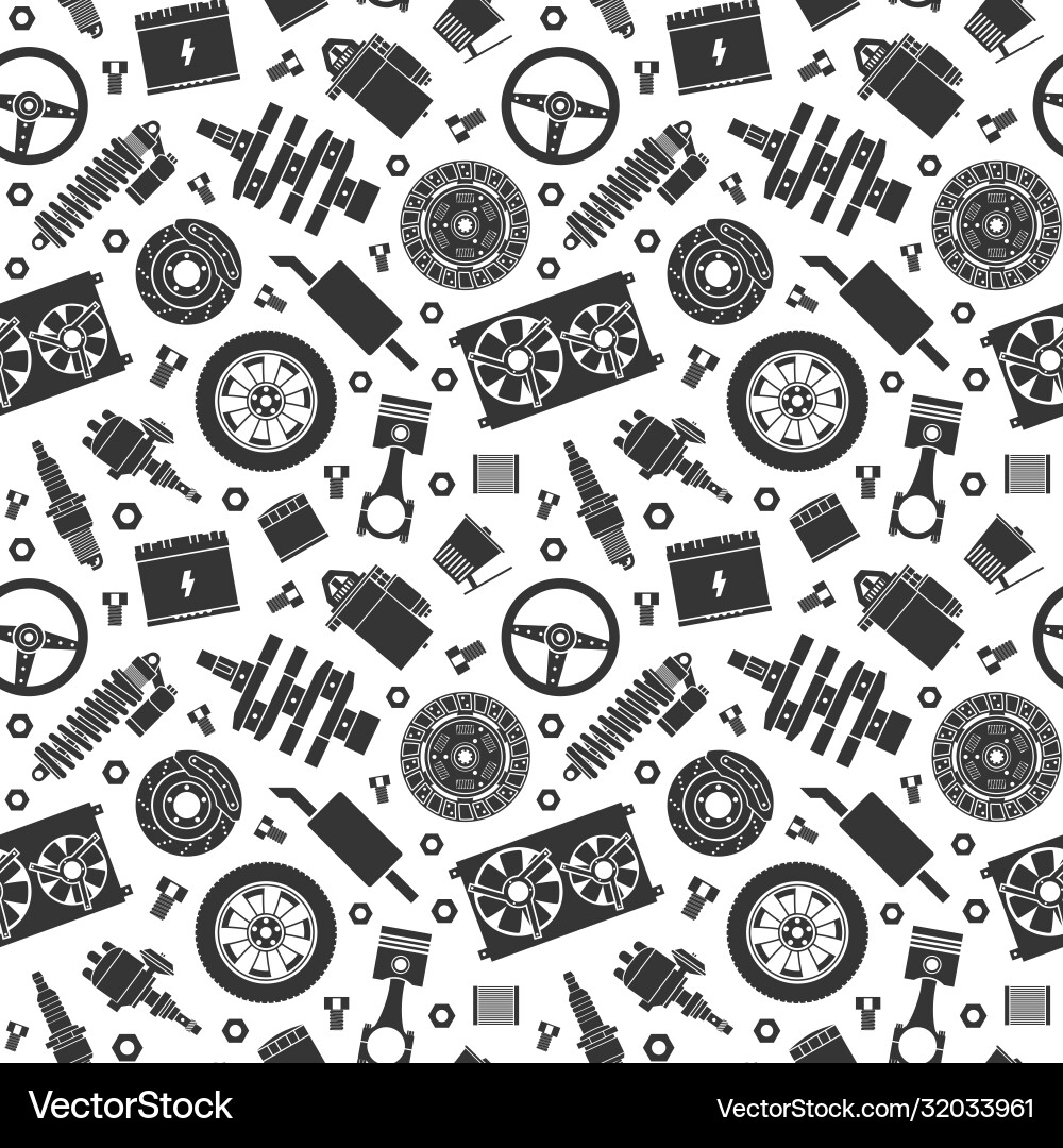 Automotive Spare Parts Pattern Royalty Free Vector Image