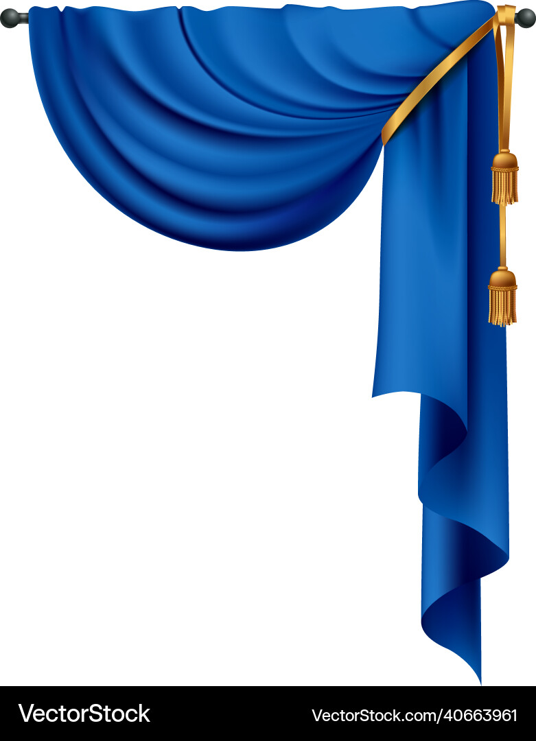 Blue curtain corner composition Royalty Free Vector Image