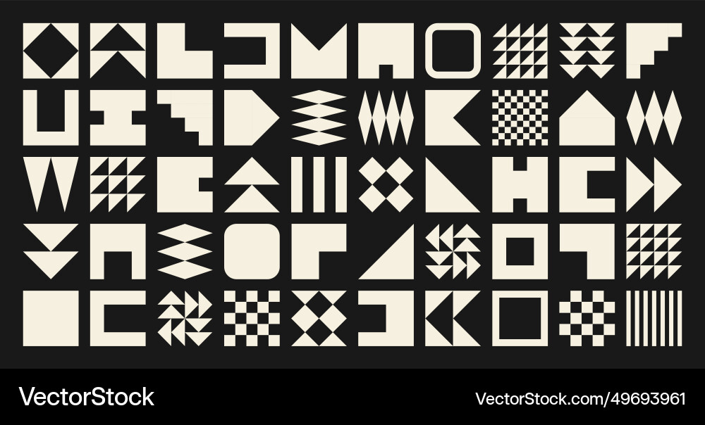 Brutalist geometric shapes colorful symbols Vector Image