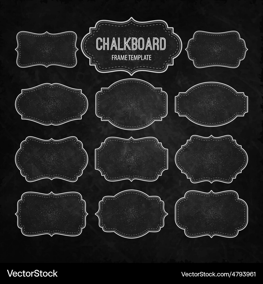 Chalkboard Frames & Labels Set Royalty Free Vector Image