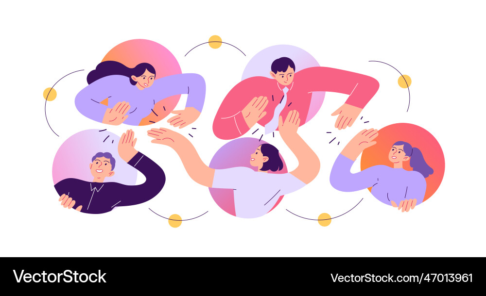 Interaction between members of team Royalty Free Vector