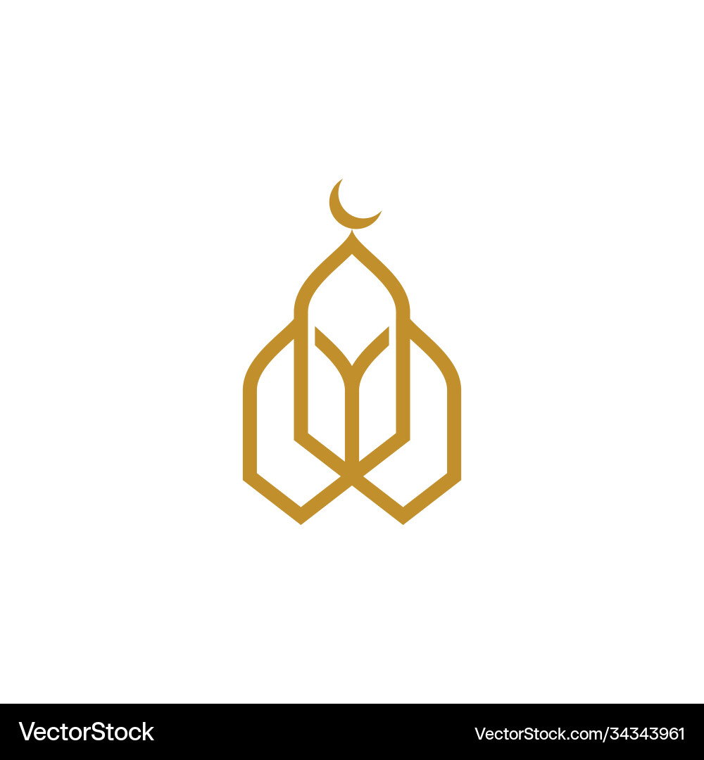 Islamic school icon design Royalty Free Vector Image