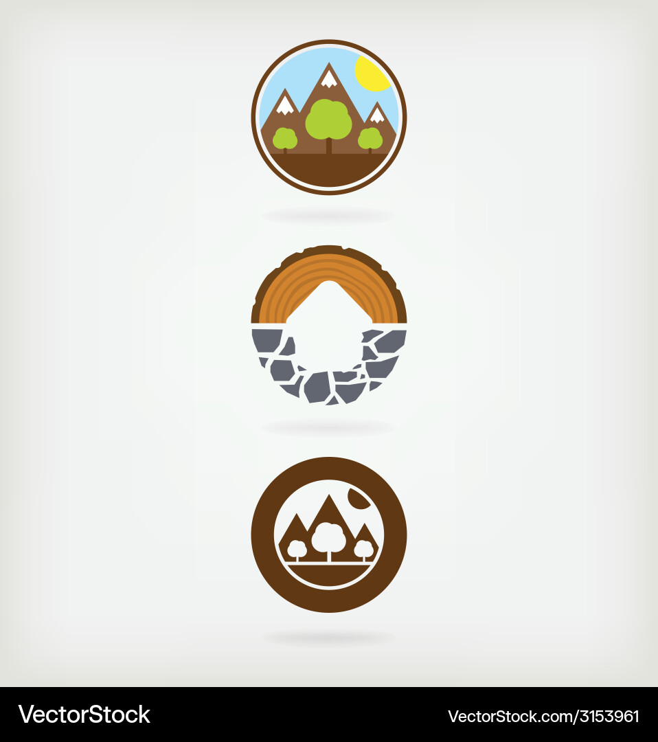 Three natural logo Royalty Free Vector Image - VectorStock